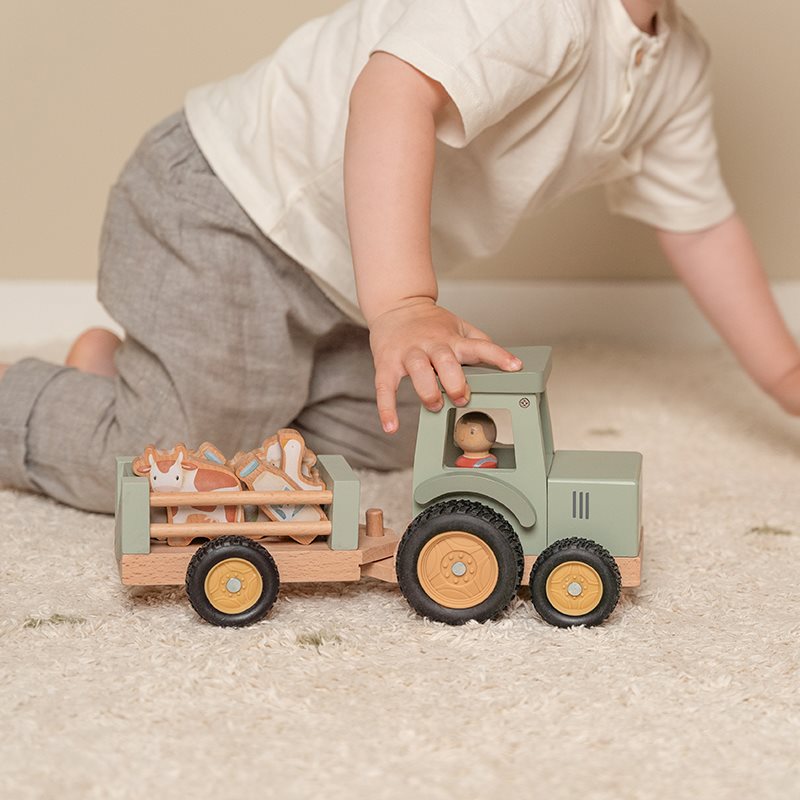 Little Dutch Wooden Tractor with Trailor | Little Farm – Full of Beans ...