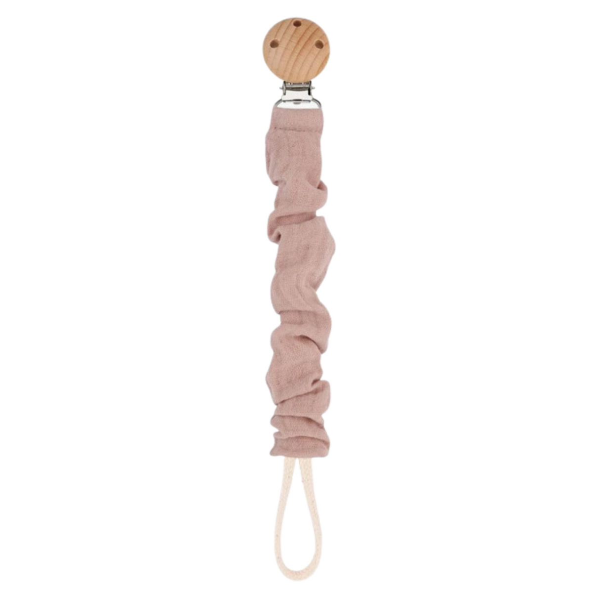 Full of Beans Ruffled Cotton Pacifier Clip | Mauve – Full of Beans Baby ...