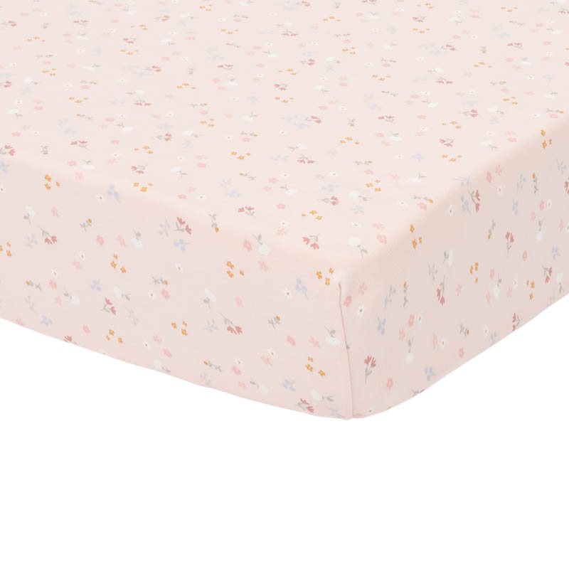 Little Dutch Fitted Cot Sheet | Little Pink Flowers – Full of Beans ...