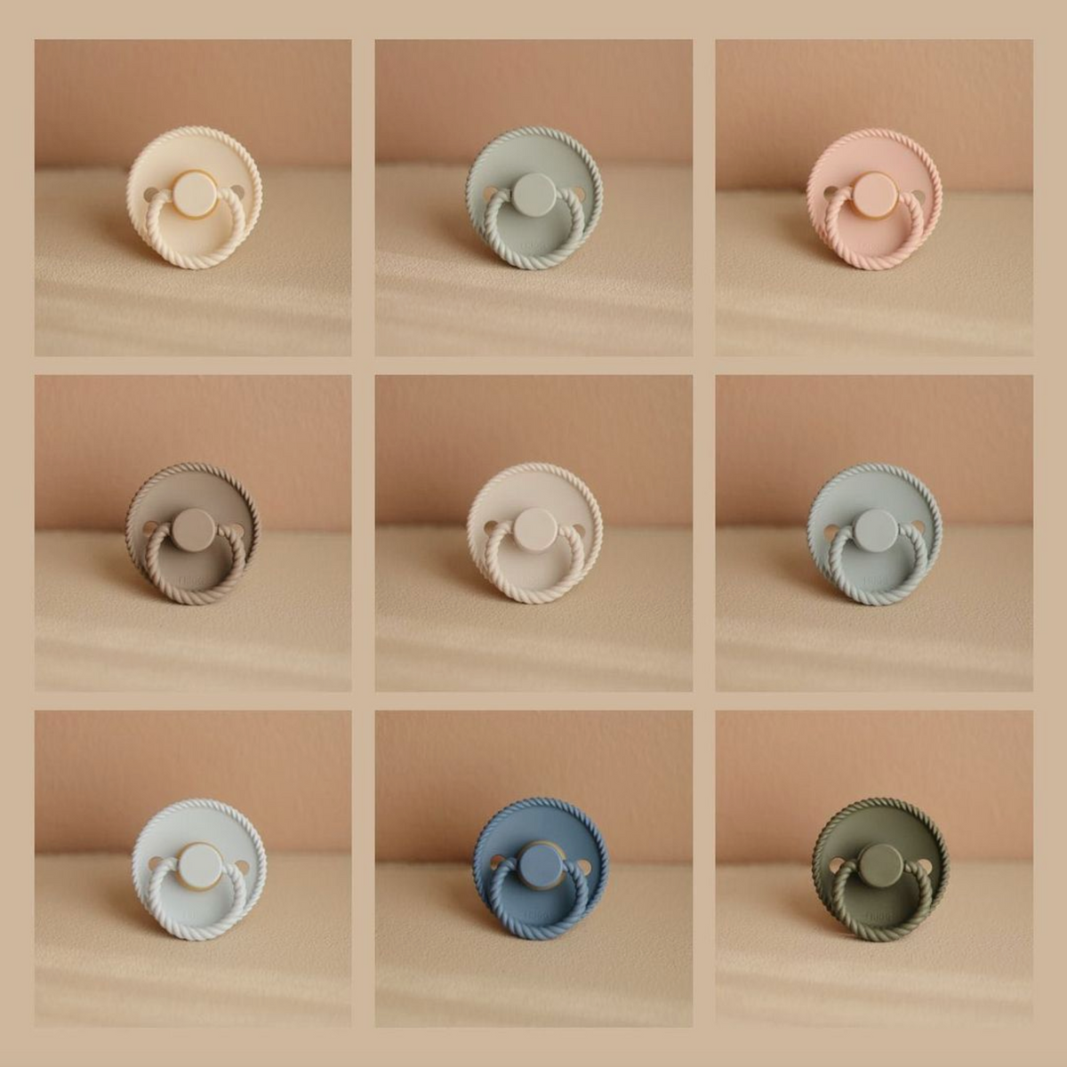 FRIGG Rope Latex Natural Pacifier | Silver Grey – Full of Beans Baby ...